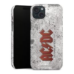 DeinDesign iPhone 15 Plus Handy Premium Case Smartphone Handyh&uuml;lle Schutzh&uuml;lle gl&auml;nzend Logo Acdc Merchandise Premium Case