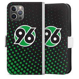 DeinDesign iPhone 12 Pro Handy Klapph&uuml;lle Handyh&uuml;lle aus Kunst Leder wei&szlig; Flip Case Logo Hannover 96 Muster Sideflip mit Lasche