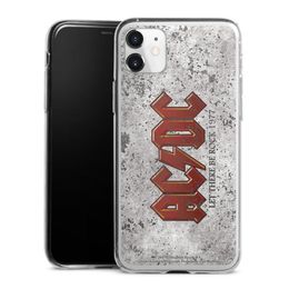 DeinDesign iPhone 11 Handy Slim Case Silikon Handyh&uuml;lle transparent H&uuml;lle extra d&uuml;nn Logo Acdc Merchandise Silikon Slim Case