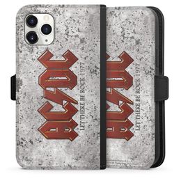 DeinDesign iPhone 11 Pro Handy Klapph&uuml;lle Handyh&uuml;lle aus Kunst Leder schwarz Flip Case Merchandise Acdc Logo Sideflip mit Lasche