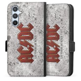 DeinDesign Galaxy A54 5G Handy Klapph&uuml;lle Handyh&uuml;lle aus Kunst Leder schwarz Flip Case Logo Acdc Merchandise Sideflip mit Lasche