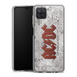 DeinDesign Galaxy A12 Handy Silikon H&uuml;lle Case transparent Handyh&uuml;lle Merchandise Acdc Logo Silikon Case