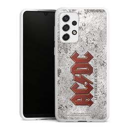 DeinDesign Galaxy A33 5G Handy Silikon H&uuml;lle Case wei&szlig; Handyh&uuml;lle Merchandise Acdc Logo Silikon Case