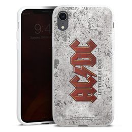 DeinDesign iPhone Xr Handy Silikon H&uuml;lle Case wei&szlig; Handyh&uuml;lle Logo Acdc Merchandise Silikon Case
