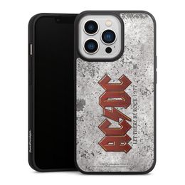 DeinDesign iPhone 13 Pro Handy Premium Silikon H&uuml;lle Handyh&uuml;lle schwarz Case Logo Acdc Merchandise Silikon Premium Case