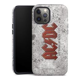 DeinDesign iPhone 12 Pro Handy Panzer Handyh&uuml;lle robuste Outdoor H&uuml;lle Schutzh&uuml;lle matt Logo Acdc Merchandise Tough Case