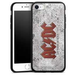 DeinDesign iPhone SE (2020) Handy Slim Case extra d&uuml;nn Silikon Handyh&uuml;lle schwarz H&uuml;lle Merchandise Acdc Logo Silikon Slim Case