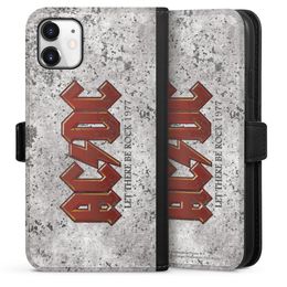 DeinDesign iPhone 11 Handy Klapph&uuml;lle Handyh&uuml;lle aus Kunst Leder schwarz Flip Case Merchandise Acdc Logo Sideflip mit Lasche