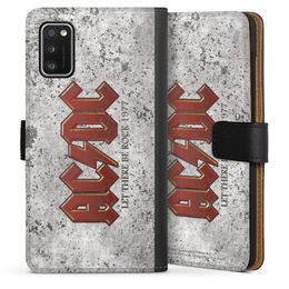 DeinDesign Galaxy A41 Handy Klapph&uuml;lle Handyh&uuml;lle aus Kunst Leder schwarz Flip Case Merchandise Acdc Logo Sideflip mit Lasche