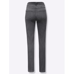 Bequeme Jeans Casual Looks, Damen, Gr. 20, Kurzgr&ouml;&szlig;en, grau (dunkelgrau, denim), 51% Baumwolle, 23% Polyester, 14% Lyocell, 10% Viskose, 2% Elasthan, unifarben, lang, Jeans
