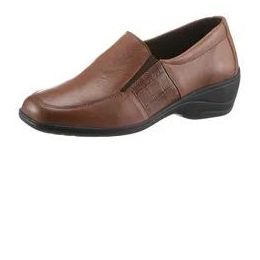 Slipper Casual Looks, Damen, Gr. 40, braun (cognac), Glattleder, Schuhe Slipper