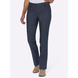 Gerade Jeans COSMA, Damen, Gr. 42, Normalgr&ouml;&szlig;en, blau (blau, stone, washed), 76% Baumwolle, 22% Polyester, 2% Elasthan, unifarben, lang, Jeans