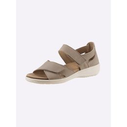 Sandale CLASSIC, Damen, Gr. 39, grau (taupe), Nubukleder, Schuhe Sandale