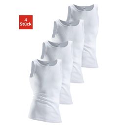 Unterhemd Clipper, Herren, Gr. 4, 4 Stk., N-Gr, wei&szlig;, Doppelripp, Obermaterial: 100% Baumwolle, unifarben, k&ouml;rpernah, tiefer Rundhals, Unterhemden Unterhemd, aus Doppelripp, Tanktop, Unterziehshirt
