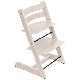 Stokke Hochstuhl Tripp Trapp, Greige, Grauwei&szlig;, Holz, Buche, massiv, Hartholz, 46x79x49 cm, Fu&szlig;st&uuml;tze verstellbar, Sitzfl&auml;che speichel- und schwei&szlig;echte Lackierung, h&ouml;henverstellbar, Babym&ouml;bel, Hochst&uuml;hle & Zubeh&ouml;r, Hochst&uuml;hle