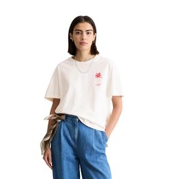 Marc O'Polo T-Shirt MARC O'POLO DENIM "aus Basic Single Jersey", Damen, Gr. L, silky wei&szlig;, Obermaterial: 100% Baumwolle, unifarben, Basic, regular fit, Rundhals, normaler Saum, Shirts T-Shirt
