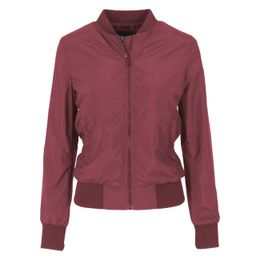 Allwetterjacke Urban Classics "Urban Classics Damen Ladies Light Bomber Jacket", Damen, Gr. S, burgundy, 100% Polyester, unifarben, normal, Rundhals, Jacken