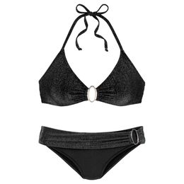 JETTE Bikini Damen Gr&ouml;&szlig;e XS/S schwarz / silber