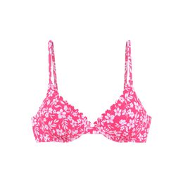 Vivance By Lascana Bikinitop Damen Gr&ouml;&szlig;e 70 pink / wei&szlig;