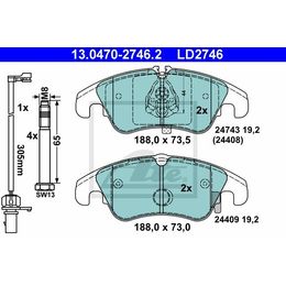 ATE Bremsensatz-Vorn und hinten SG00000DAA Bremsensatz, Scheibenbremse vorne rechts links bel&uuml;ftet 300mm f&uuml;r VAG 8K0698451B 8K0698151 8K0698451C