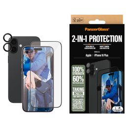 PanzerGlass Displayschutzglas "2-in-1 Protection, Glass, Lens Protector", transparent, B:11cm H:1cm T:20mm, Displayfolien, Displayschutzfolie, Schutzfolie, Bildschirmschutz, kratz- & sto&szlig;fest