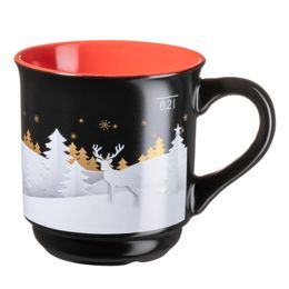 M&auml;ser Becher M&Auml;SER "Gl&uuml;hweinbecher mit weihnachtlichem Motiv, aus Steinzeug", schwarz (schwarz, rot), B:11cm H:8,5cm &Oslash;:8cm, Steinzeug, Trinkgef&auml;&szlig;e, Becher, 6er Set
