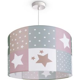 Paco Home Pendelleuchte "Cosmo 345", wei&szlig;, 1, &Oslash; 38cm H: 21cm, Leuchten, Kinderlampe Deckenlampe LED Kinderzimmer Lampe Sternen Motiv E27, Pendelleuchte