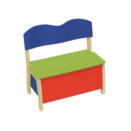 Truhenbank Roba "Kindertruhenbank, bunt", bunt, Sitzb&auml;nke, Kinder, B/H/T: 62cm x 62cm x 33cm, MDF, Massivholz, B:62cm H:62cm T:33cm