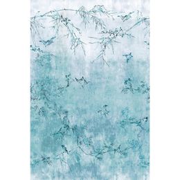 Fototapete Art for the home "Japenese Birds", blau, B:1,86m L:2,8m, Vlies, Tapeten, Japanischer V&ouml;gel 280x186 cm