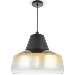 Paco Home Pendelleuchte "DIARA", schwarz, &Oslash; 23,5cm H: 16,9cm, Leuchten, Glas Esszimmer Lampe H&auml;ngeleuchte Modern Vintage Industrial E27, Pendelleuchte