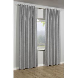 Gardine SEHLBACH "Schal Blackout Struktur" Gr. 2, grau, B:140cm H:245cm, Polyester, Gardinen, Gardine, mit Gardinenband und verdeckten Schlaufen