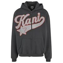 Sweatjacke Karl Kani "Karl Kani Karl Kani Kani Star Logo OS Full Zip Hoodie", Herren, Gr. S, anthrazit, lightgrau, 80% Baumwolle, 20% Polyester, Sweatjacken Sweatjacke