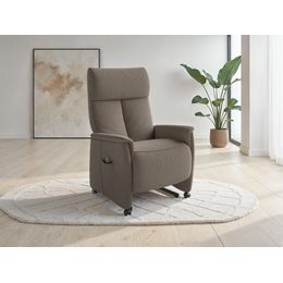Sit & More TV-Sessel SIT & MORE "Cremona Comfort", taupe, B:76cm H:114cm T:84cm, 98% Polyester, 2% Polyamid, Sessel, wahlweise manuell oder elektrischer Funktion mit Akku