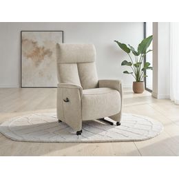 Sit & More TV-Sessel SIT & MORE "Cremona Comfort", silber, B:76cm H:114cm T:84cm, 100% Polyester, Sessel, wahlweise manuell oder elektrischer Funktion mit Akku