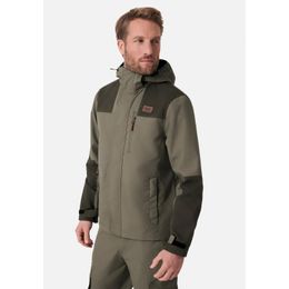 Outdoorjacke HERO by John Medoox "JADEN Outdoor Jacke", Herren, Gr. L, olive, angeraute Sweatware, 65% Polyester, 35% Baumwolle, regular fit, Jacken Outdoorjacke