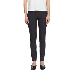 Leggings comma, Damen, Gr. 40, N-Gr, navy, Web, Obermaterial: 54% Baumwolle, 40% Viskose, 6% Elasthan, unifarben, regular fit lang, Hosen Leggings, mit Schlitzdetails