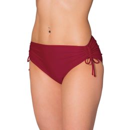 Bikini-Hose AQUARTI "Bikinihose Aquarti Damen Bikinihose mit Raffung und Schn&uuml;ren", Damen, Gr. 36, N-Gr, rot (dunkelrot), Obermaterial: 80% Polyamid PA. 20% Elasthan EL., Badehosen Bikini-Hose