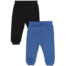 Pumphose TUPTAM "Hose Baby Jungen Hosen Fleece Angeraut Winter 2er Pack", Kinder, Gr. 80, N-Gr, blau (jeansblau, schwarz), Obermaterial: 80% Baumwolle CO. 20% Polyester PES., Hosen
