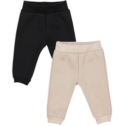 Pumphose TUPTAM "Hose Baby Jungen Hosen Fleece Angeraut Winter 2er Pack", Kinder, Gr. 68, N-Gr, schwarz (schwarz, beige), Obermaterial: 80% Baumwolle CO. 20% Polyester PES., Hosen