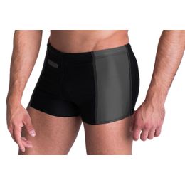 Badehose AQUARTI "Badehose Aquarti Herren Badehose mit Rei&szlig;verschlusstasche", Damen, Gr. L, N-Gr, schwarz (schwarz, grau), Obermaterial: 80% Polyamid PA. 20% Elasthan EL., Badehosen Badehose