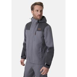 Outdoorjacke HERO by John Medoox "JADEN Outdoor Jacke", Herren, Gr. L, steel anthra, angeraute Sweatware, 65% Polyester, 35% Baumwolle, regular fit, Jacken Outdoorjacke