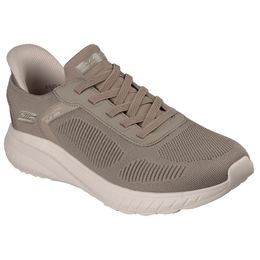 Slip-On Sneaker Skechers "BOBS SQUAD CHAOS-SOLID STEP", Herren, Gr. 40, dunkeltaupe, Textil, Schuhe, Schlupfschuh, Slipper, Sneaker zum Schlupfen, Topseller