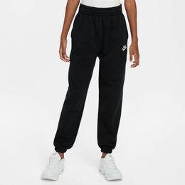 Sporthose Nike Sportswear "G NSW CLUB FLC LOOSE PANT LBR", M&auml;dchen, Gr. M, N-Gr, schwarz, schwarz,, Obermaterial: 80% Baumwolle, 20% Polyester, Hosen Sporthose, bequeme Passform, sportlicher Stil, f&uuml;r Jugendliche