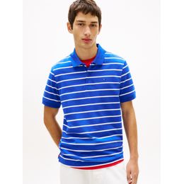 Poloshirt Tommy Jeans "TJM REGULAR STRIPE", Herren, Gr. 3XL, fizzy blau, Jersey, Obermaterial: 100% Baumwolle, regular fit normal, Rundhals, eingesetzt angesetztes B&uuml;ndchen, Shirts, Regular fit mit Polokragen