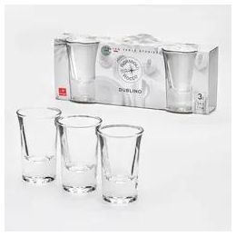 Schnapsglas Bormioli Rocco "Stamper Dublino 3,4cl, 3 St&uuml;ck", transparent, H:7,5cm &Oslash;:4,5cm, Glas, Trinkgef&auml;&szlig;e, perfekt geeignet f&uuml;r Lik&ouml;r und weitere Spirituosen