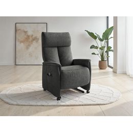 Sit & More TV-Sessel SIT & MORE "Cremona Comfort", dunkelgrau, B:76cm H:114cm T:84cm, 100% Polyester, Sessel, wahlweise manuell oder elektrischer Funktion mit Akku