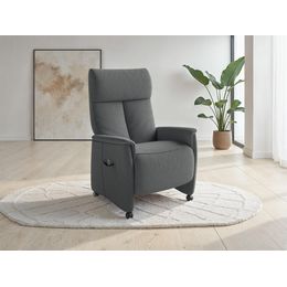 Sit & More TV-Sessel SIT & MORE "Cremona Comfort", grau, B:76cm H:110cm T:84cm, 98% Polyester, 2% Polyamid, Sessel, wahlweise manuell oder elektrischer Funktion mit Akku