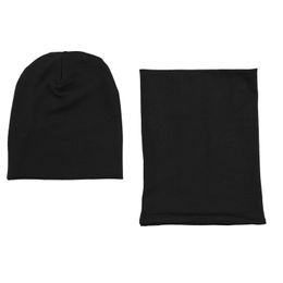Beanie ALKATO "M&uuml;tze Alkato Unisex Beanie M&uuml;tze und Schal Set Uni", Herren, schwarz, Obermaterial: 95% Baumwolle CO. 5% Elasthan EL., M&uuml;tzen Beanie