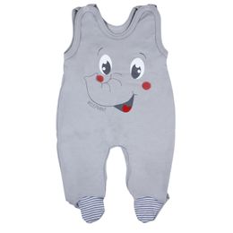 Strampler TUPTAM "Set Baby Unisex Strampler-Set mit Aufdruck Spruch 2-tlg", Jungen, Gr. 50, N-Gr, grau (elefant grau), Obermaterial: 100% Baumwolle CO., Overalls