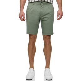 Chinoshorts INDICODE "INSpring Pleat Shorts", Herren, Gr. XXL, N-Gr, sea spray, Web, Obermaterial: 98% Baumwolle, 2% Elasthan, unifarben, regular fit knielang, Hosen Chinoshorts